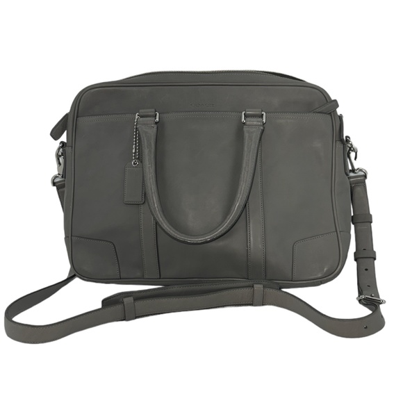 Coach | Bags | Coach Leather Messenger Briefcase Bag Grey | Poshmark